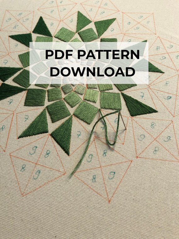 Square 2 geometric embroidery pattern | Etsy