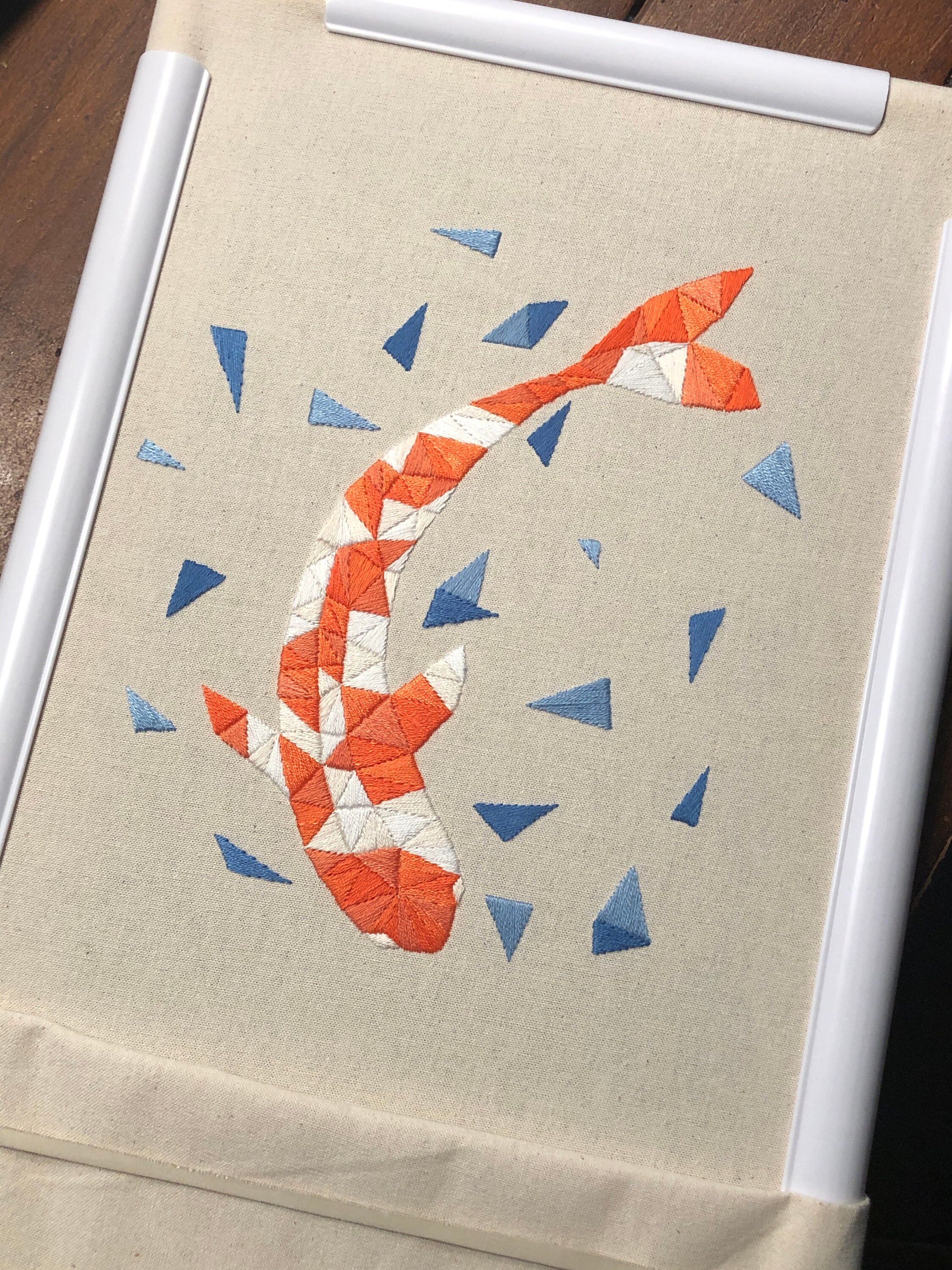 Koi Fish Geometric Embroidery Pattern - Etsy