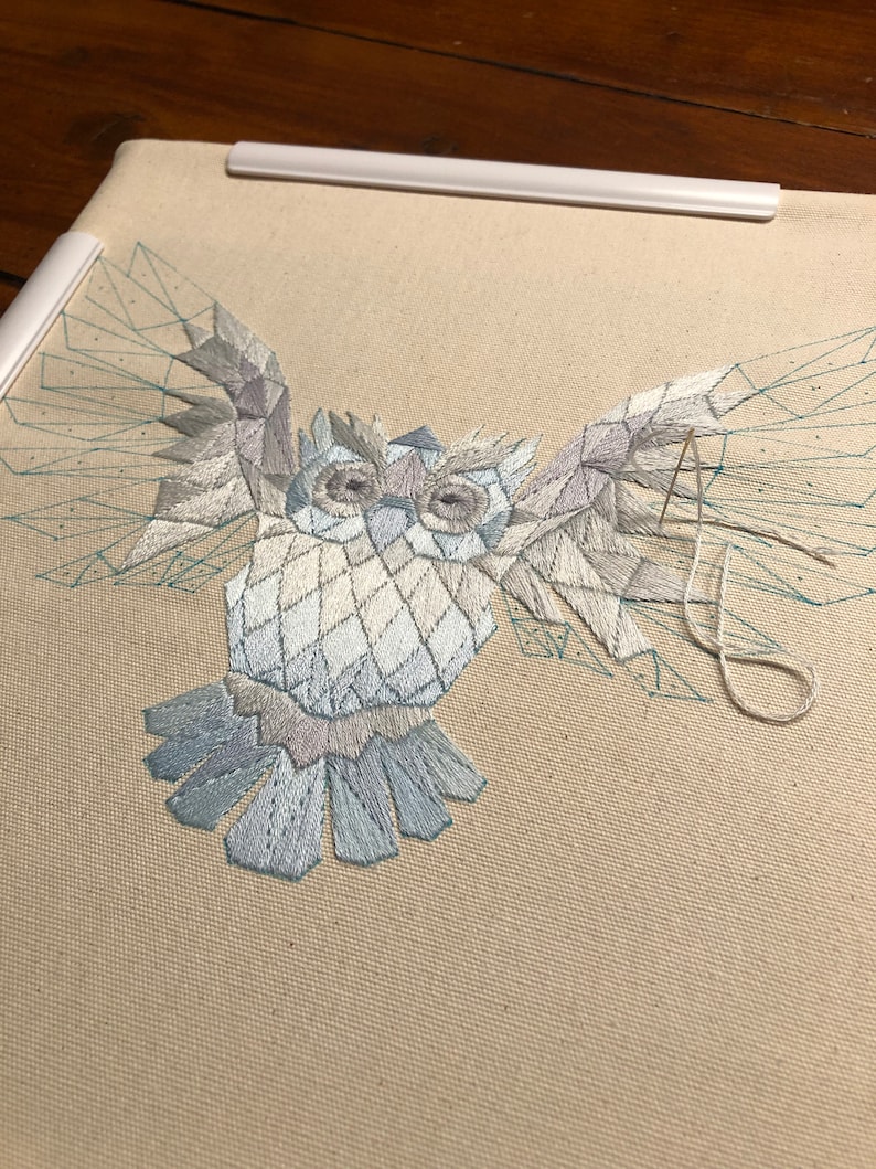 Owl Geometric Embroidery Pattern - Etsy