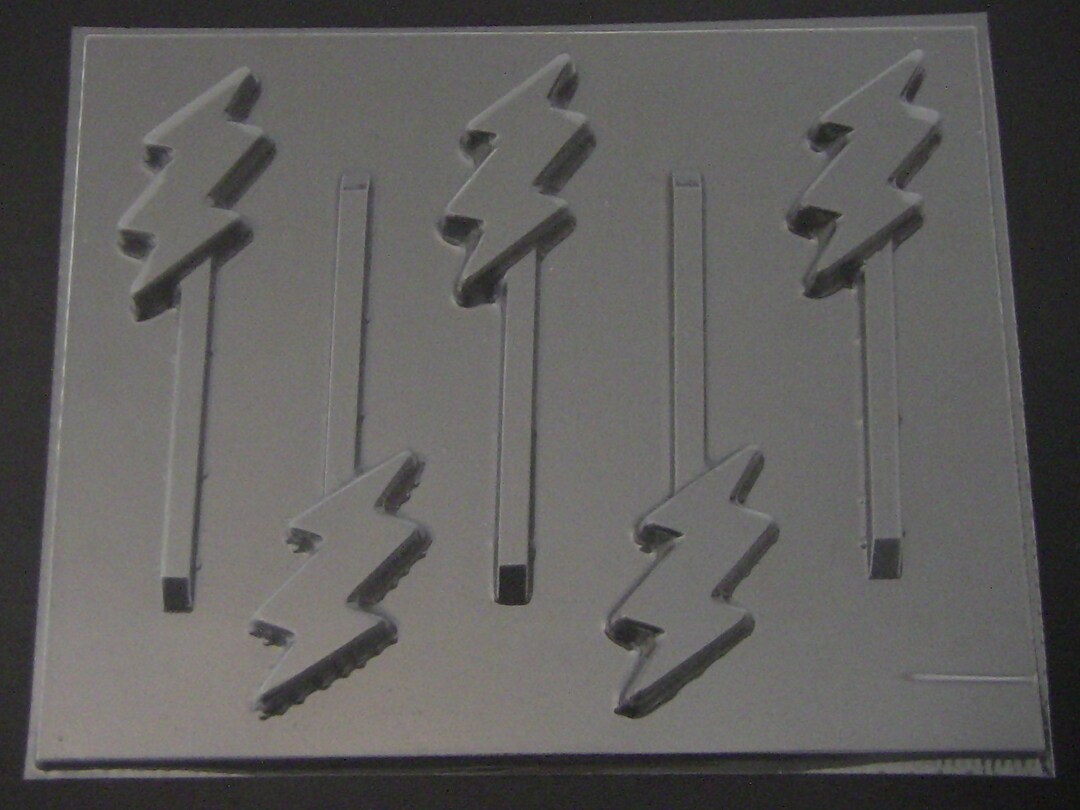 3560 Lightning Bolt Flash Chocolate Candy Lollipop Mold - Etsy