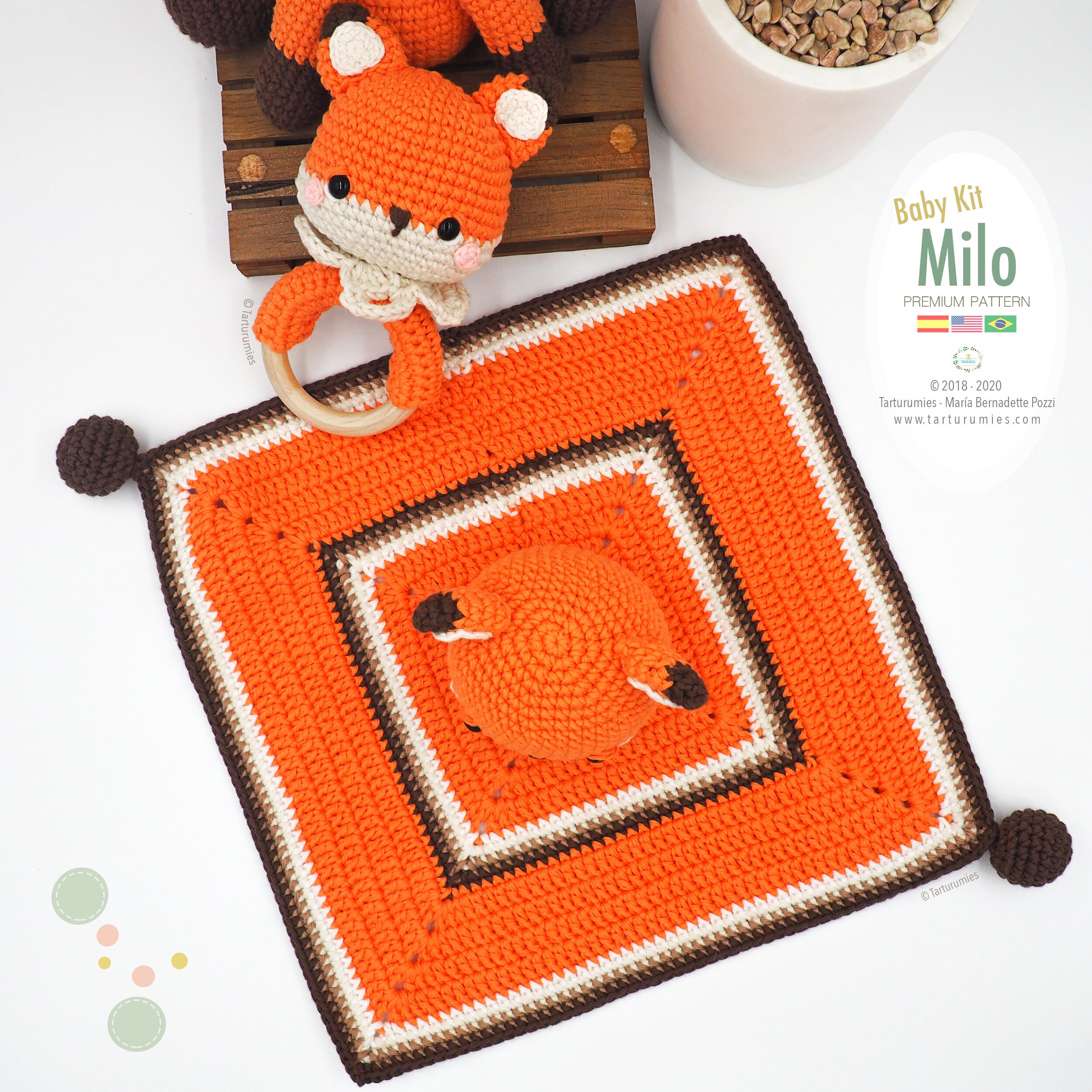 Amigurumi Baby Kit Fox Milo fox Baby Blanket and Rattle / - Etsy