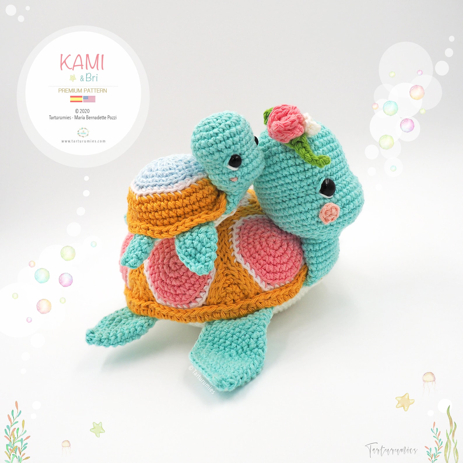 Amigurumi Sea Turtles Kami & Bri / Tarturumies Crochet Pattern | Etsy