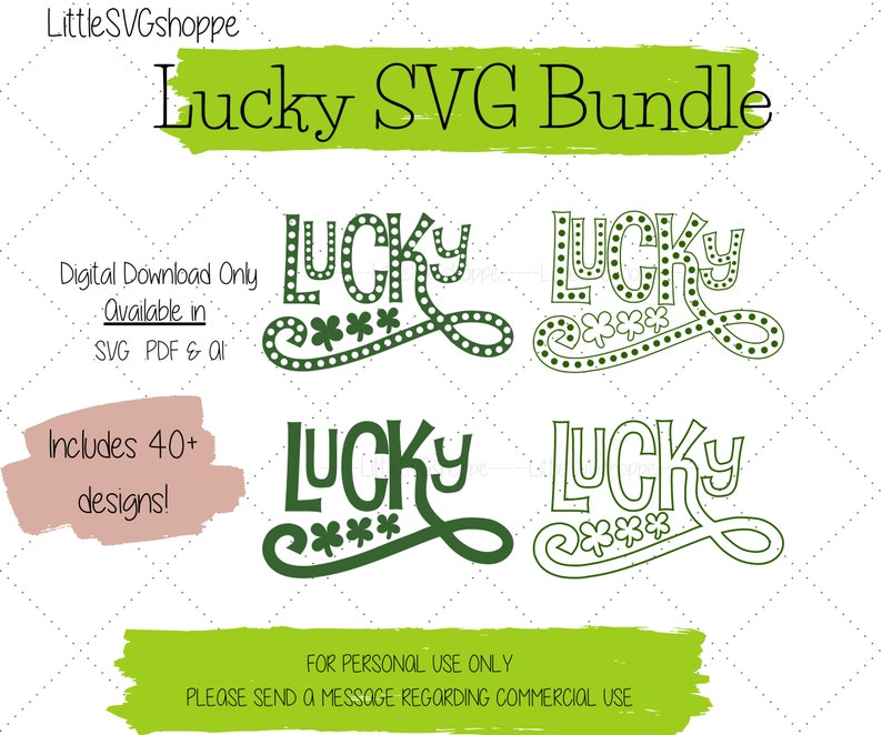 Lucky SVG Bundle: CUTE Design for Baby, Kids, Adults, Teachers Die-cut ...