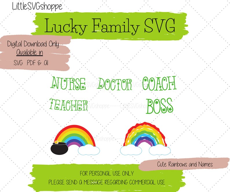 Lucky SVG Bundle: CUTE Design for Baby, Kids, Adults, Teachers Die-cut ...