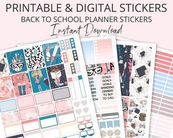 PRINTABLE Back to School Planner Stickers Happy Planner - Etsy