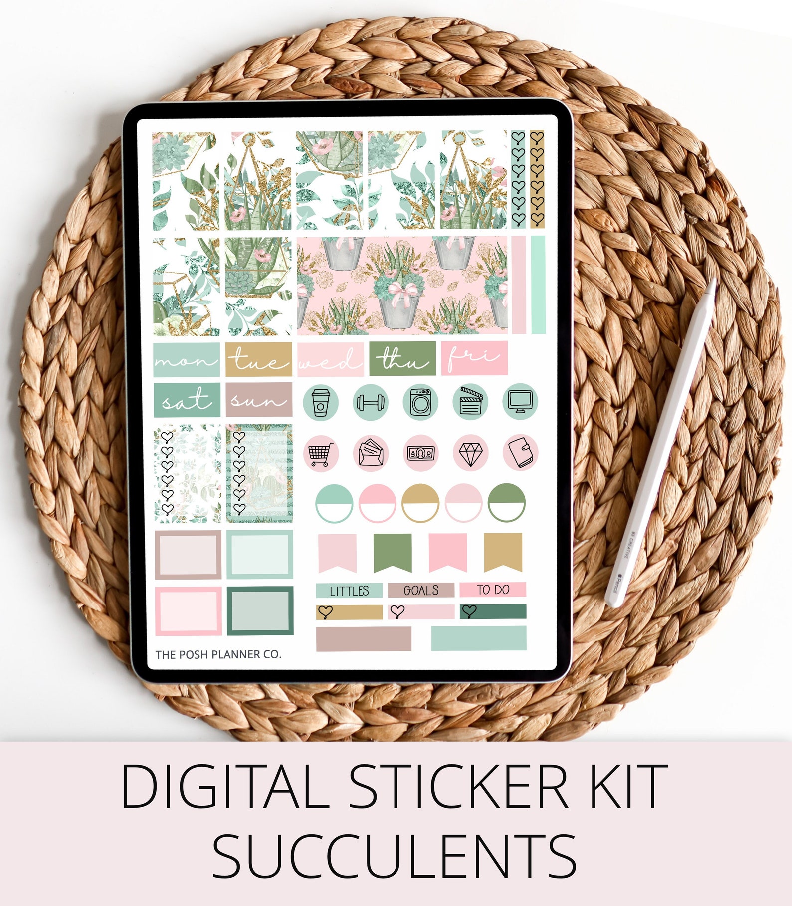 Digital Stickers Digital Planner Stickers Succulent - Etsy