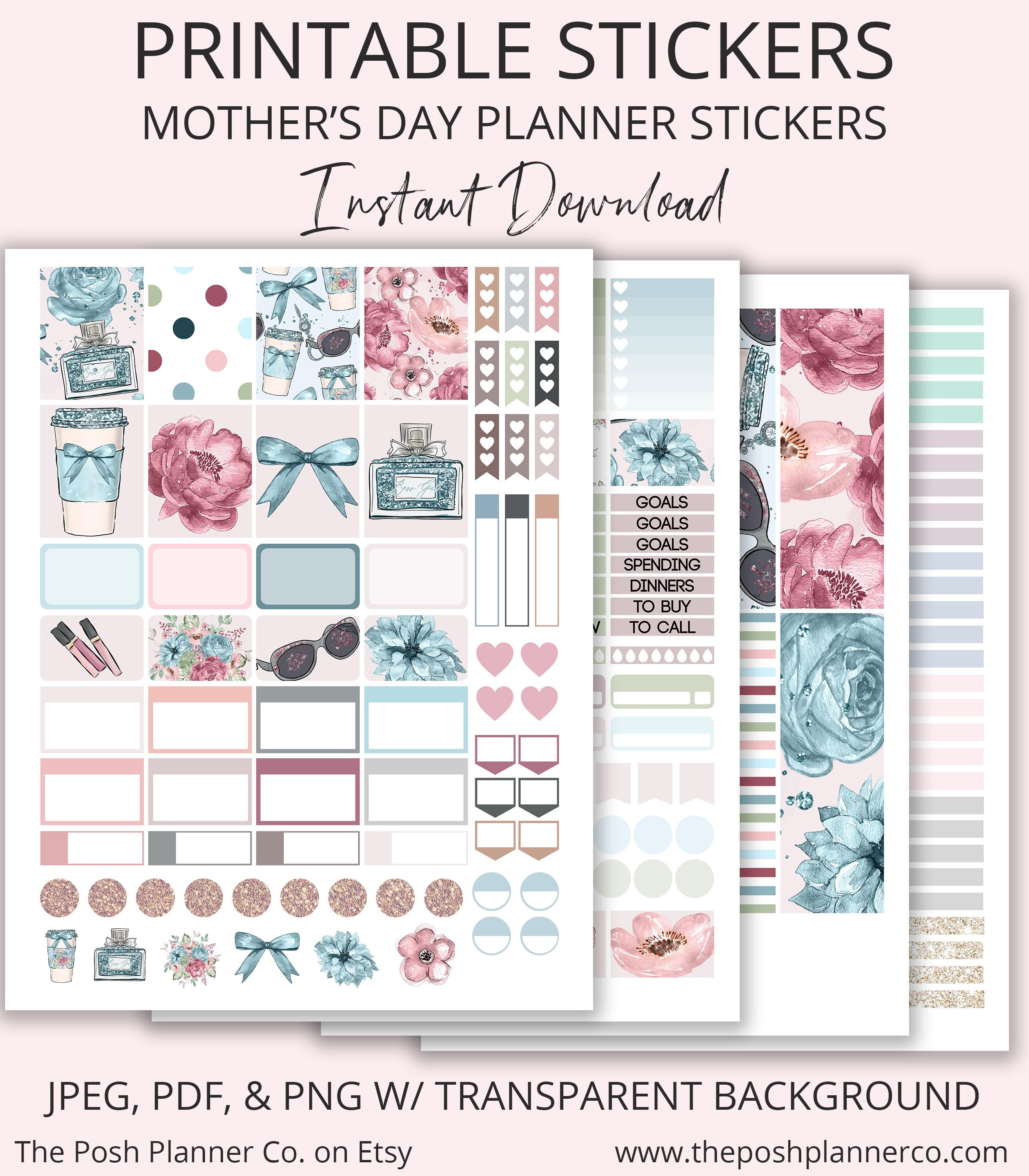 Printable Planner Stickers Mother's Day Planner Sticker - Etsy