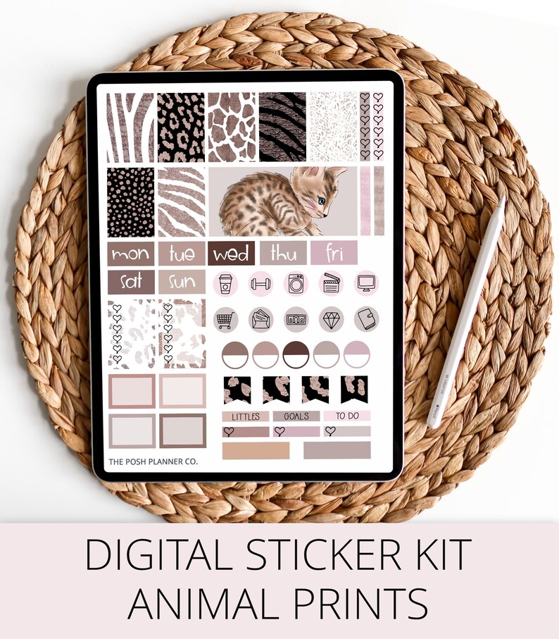 Digital Planner Stickers Animal Print Planner Stickers - Etsy