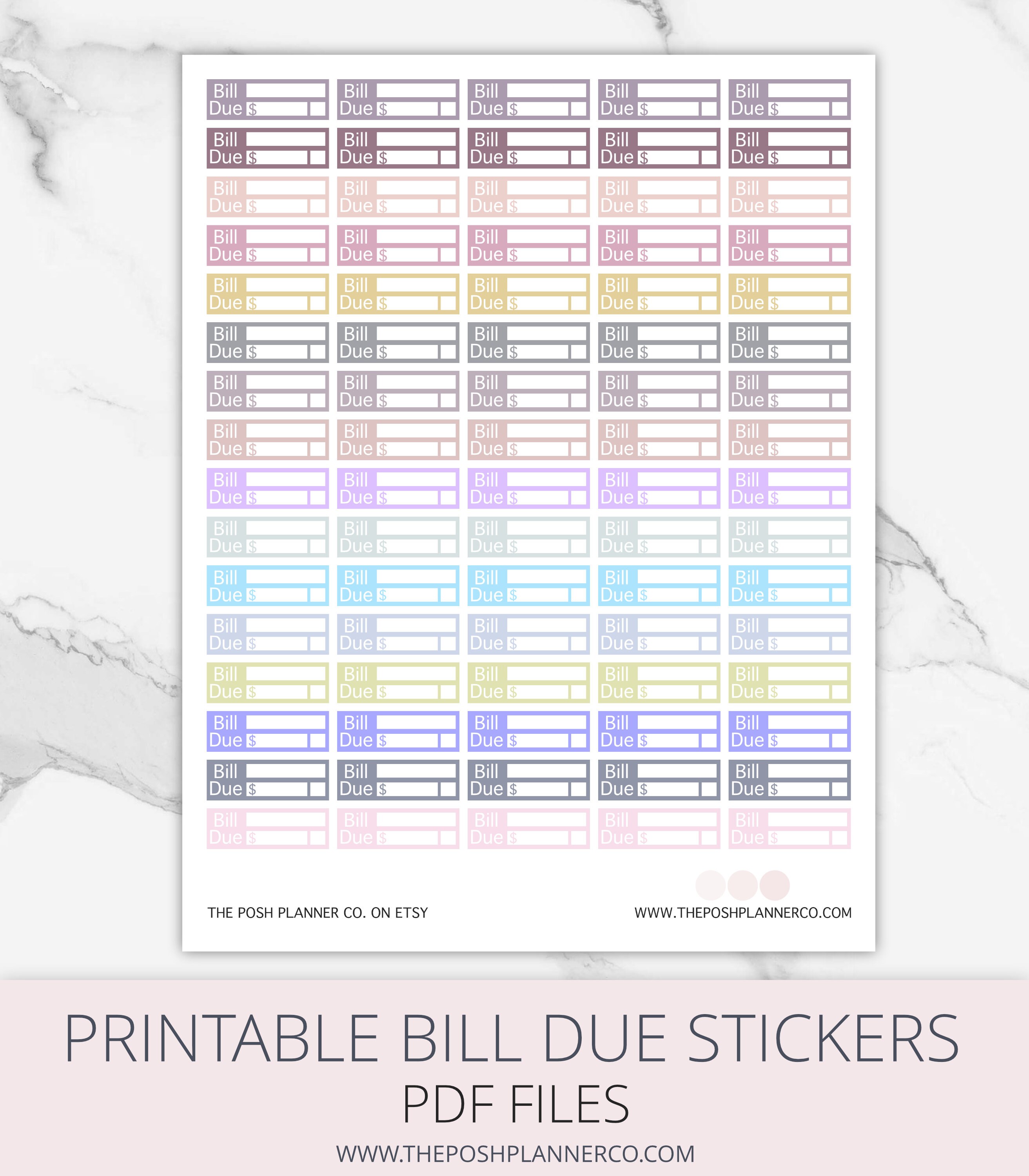 Budget Planner Stickers Bill Due Stickers Bill Due Planner - Etsy