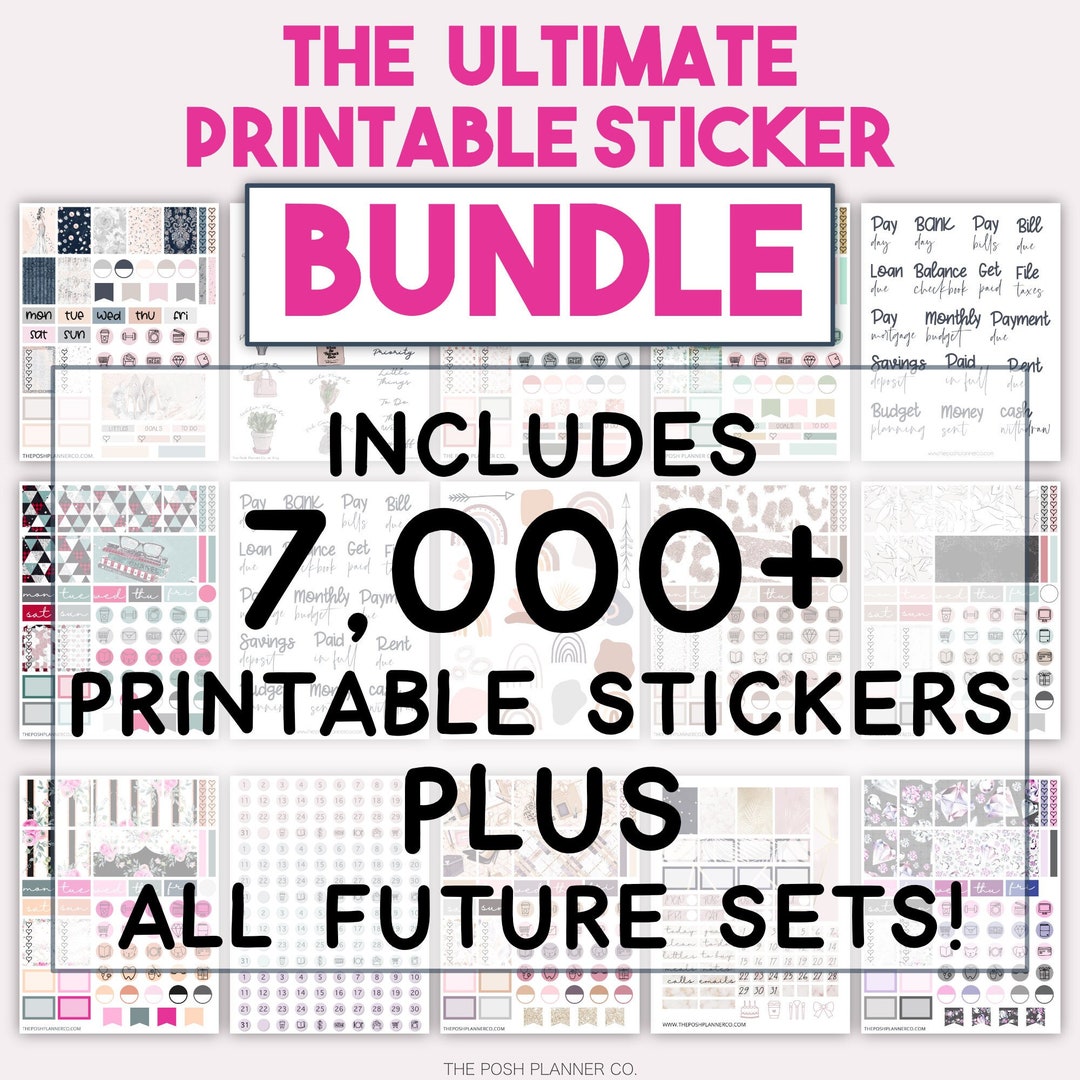 Printable Stickers Bundle Printable Planner Stickers Bundle - Etsy