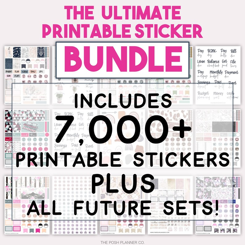 Printable Stickers Bundle Printable Planner Stickers Bundle - Etsy
