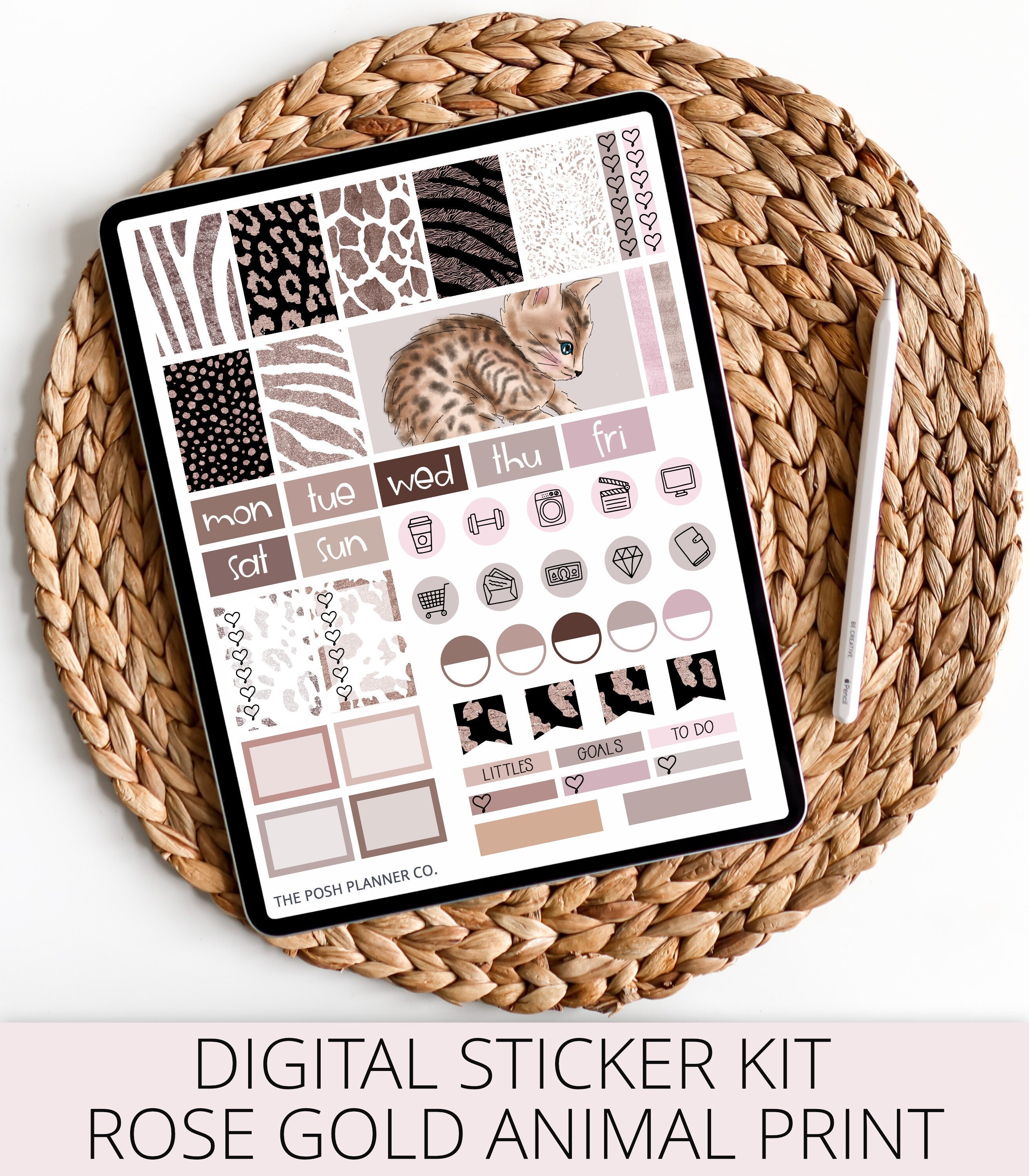 Digital Planner Stickers Animal Print Planner Stickers - Etsy