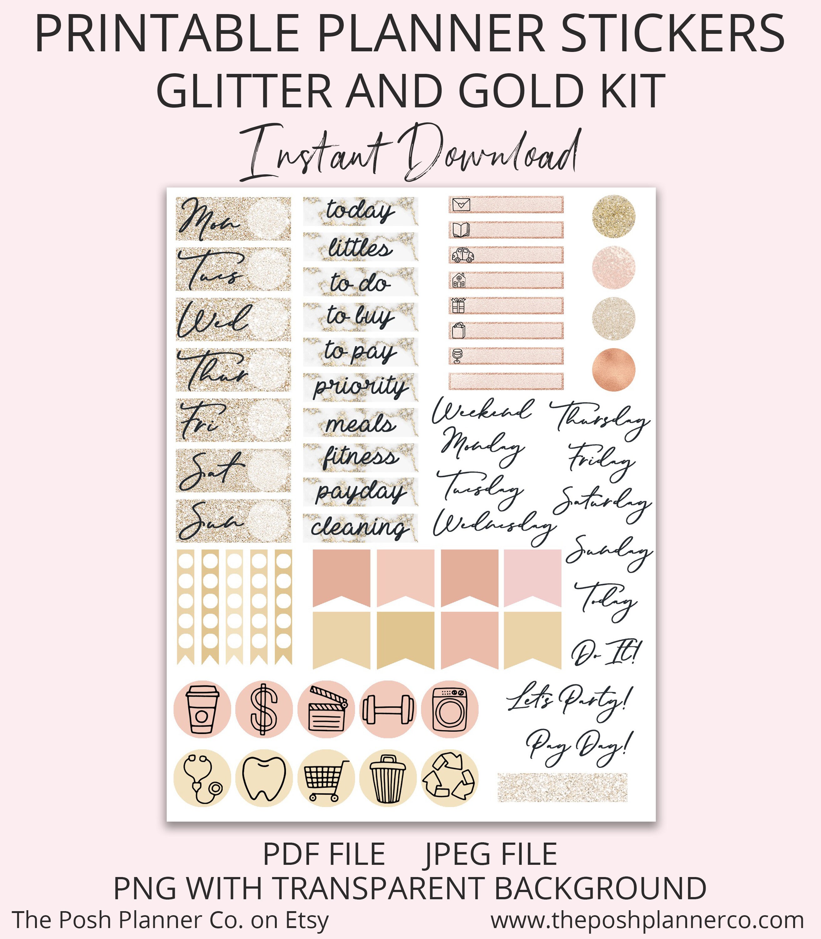 Printable Planner Stickers, Planner Stickers, Printable Stickers, EC ...