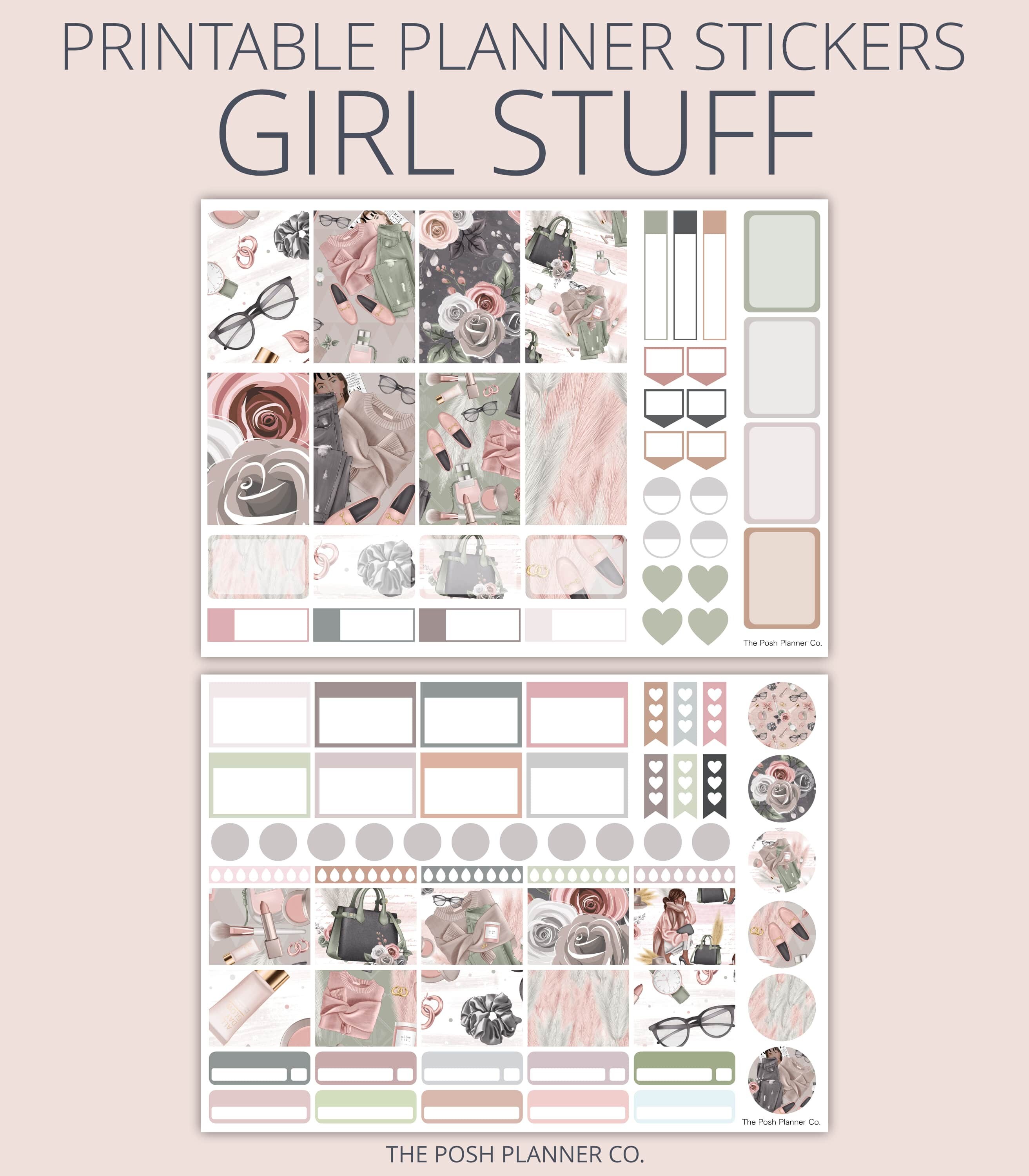 Printable Planner Stickers Printable Stickers Girly Planner - Etsy