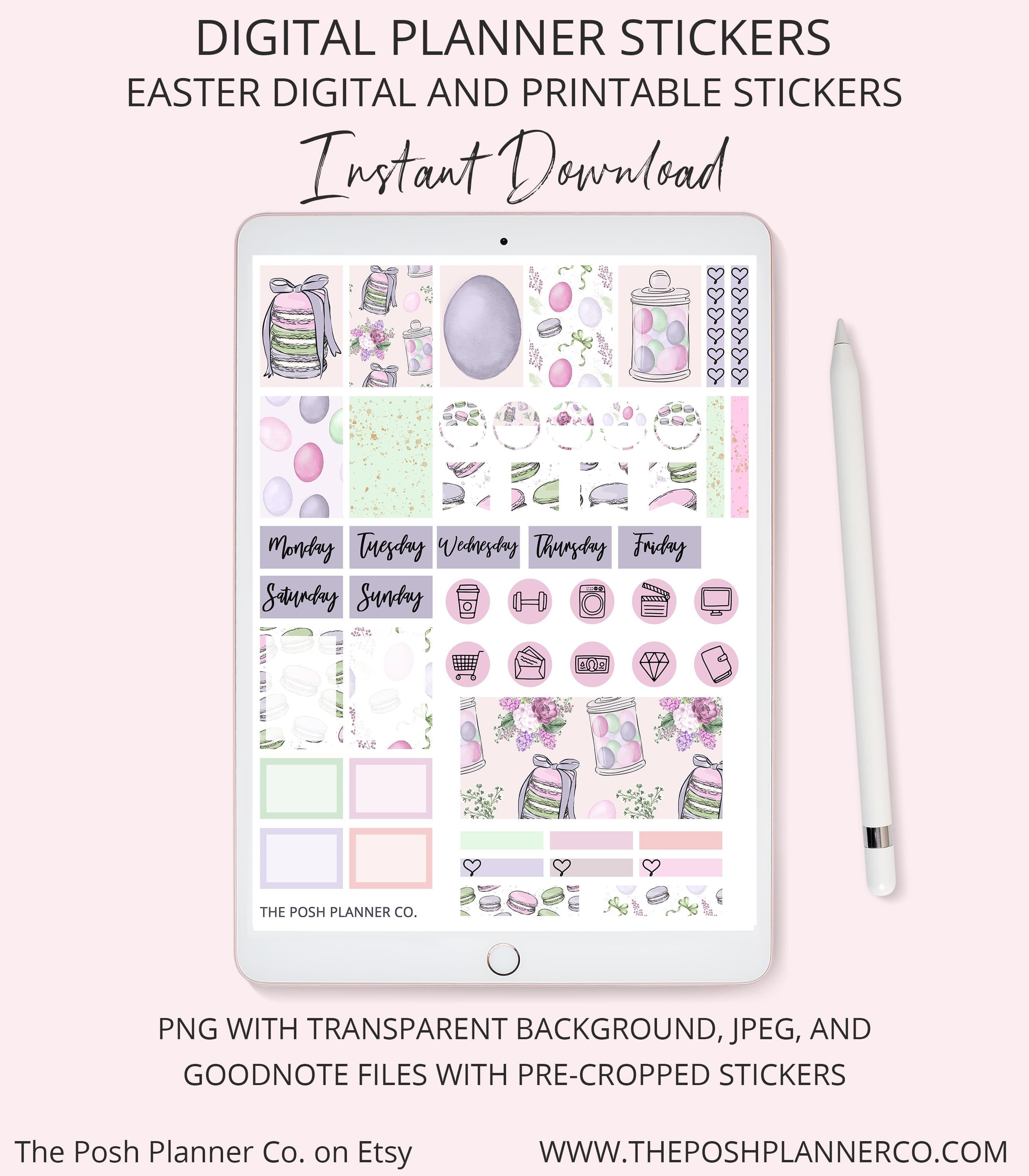 Digital Stickers Digital Planner Stickers Easter Sticker - Etsy