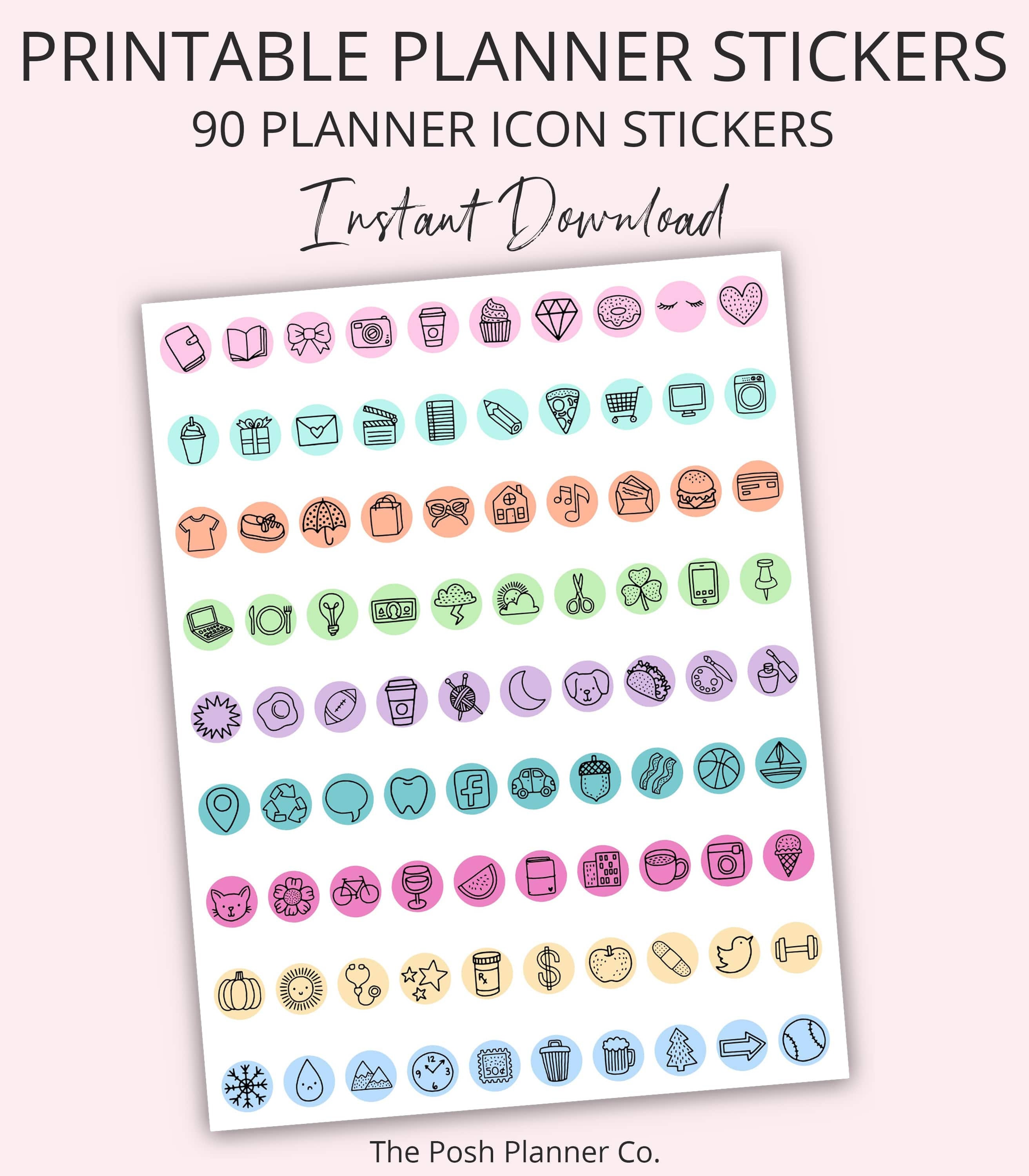 Doodle Heart Planner Sticker Movie Night Planner Stickers Movie Icon ...