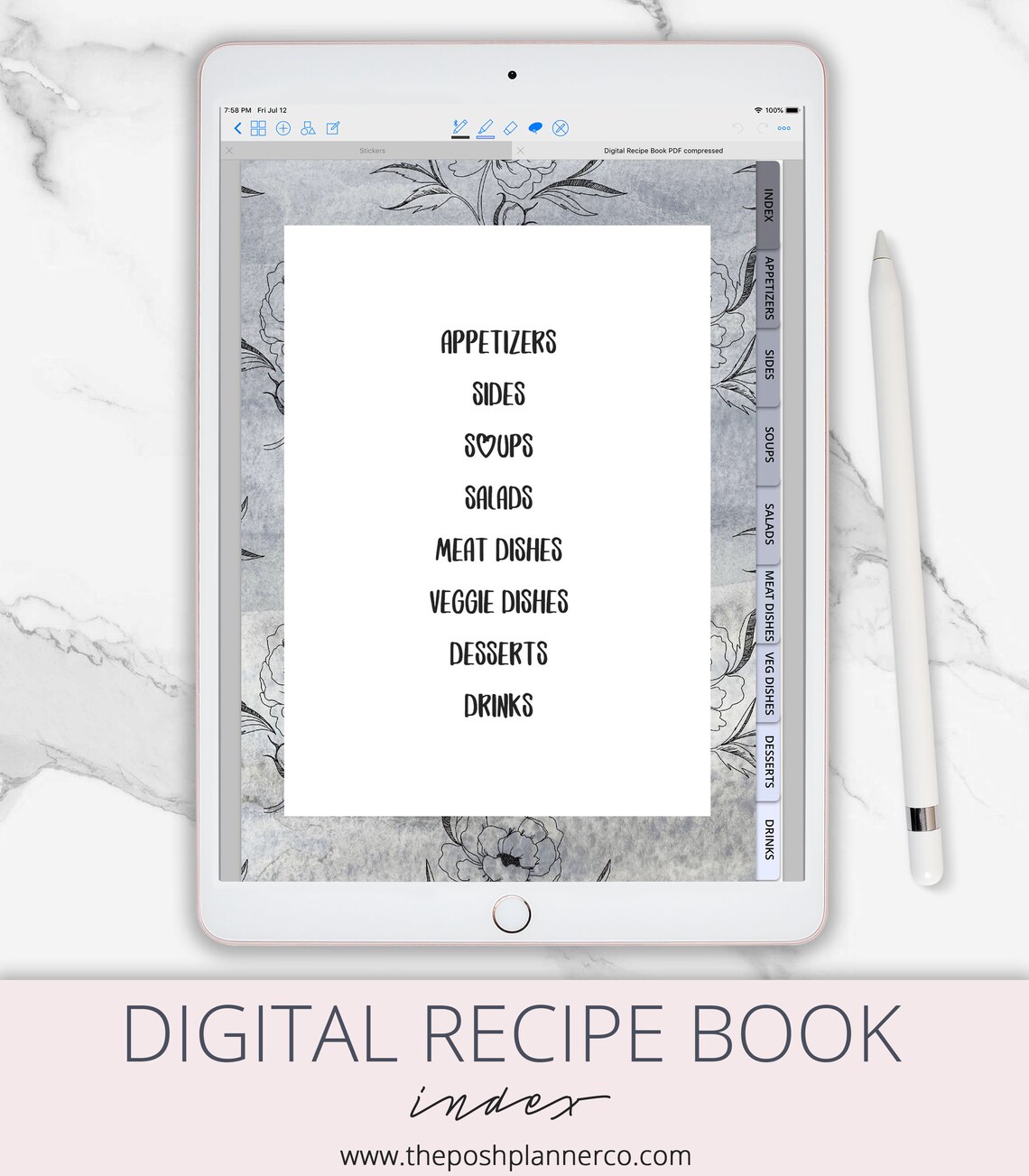 Digital Recipes Book, Digital Planner, Goodnotes Recipe Planner ...