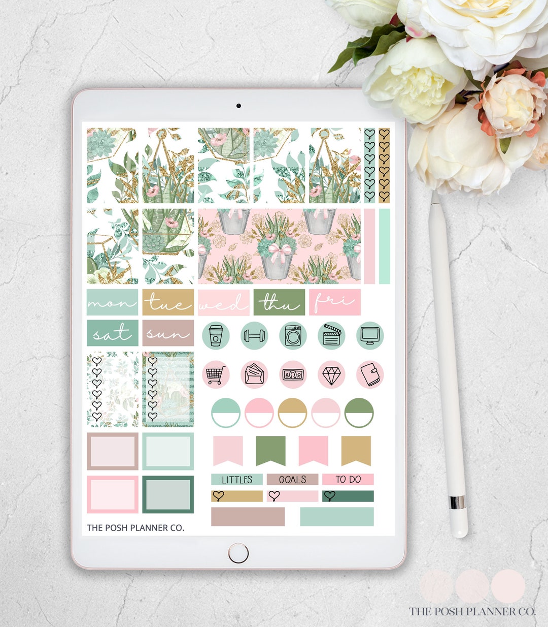 Digital Stickers Digital Planner Stickers Succulent - Etsy