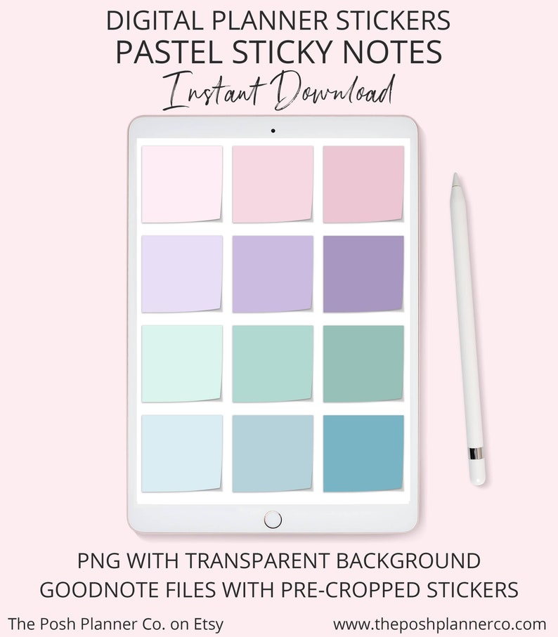 Digital Planner Stickers Digital Stickers Sticky Note - Etsy