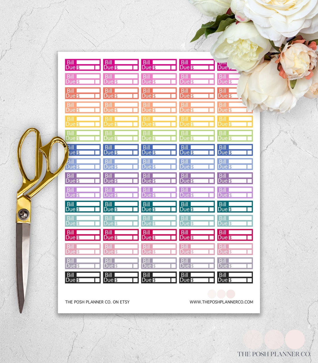 Bill Due Stickers Bill Due Planner Stickers Budget Stickers - Etsy
