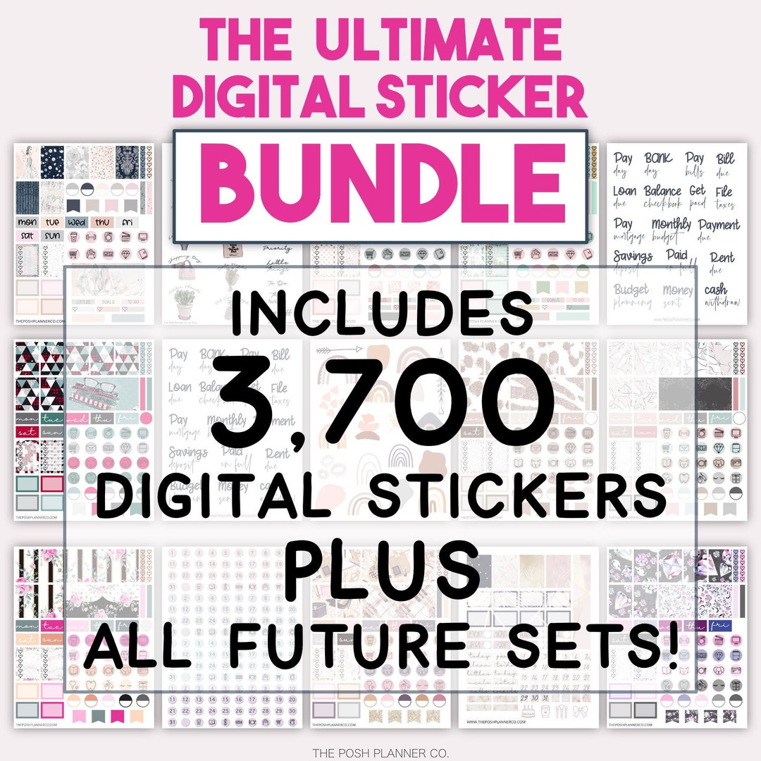 Digital Sticker Bundle Pre-cropped Digital Planner Stickers - Etsy