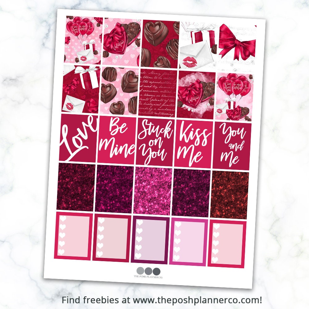 Valentine's Day Printable Planner Stickers ECLP - Etsy