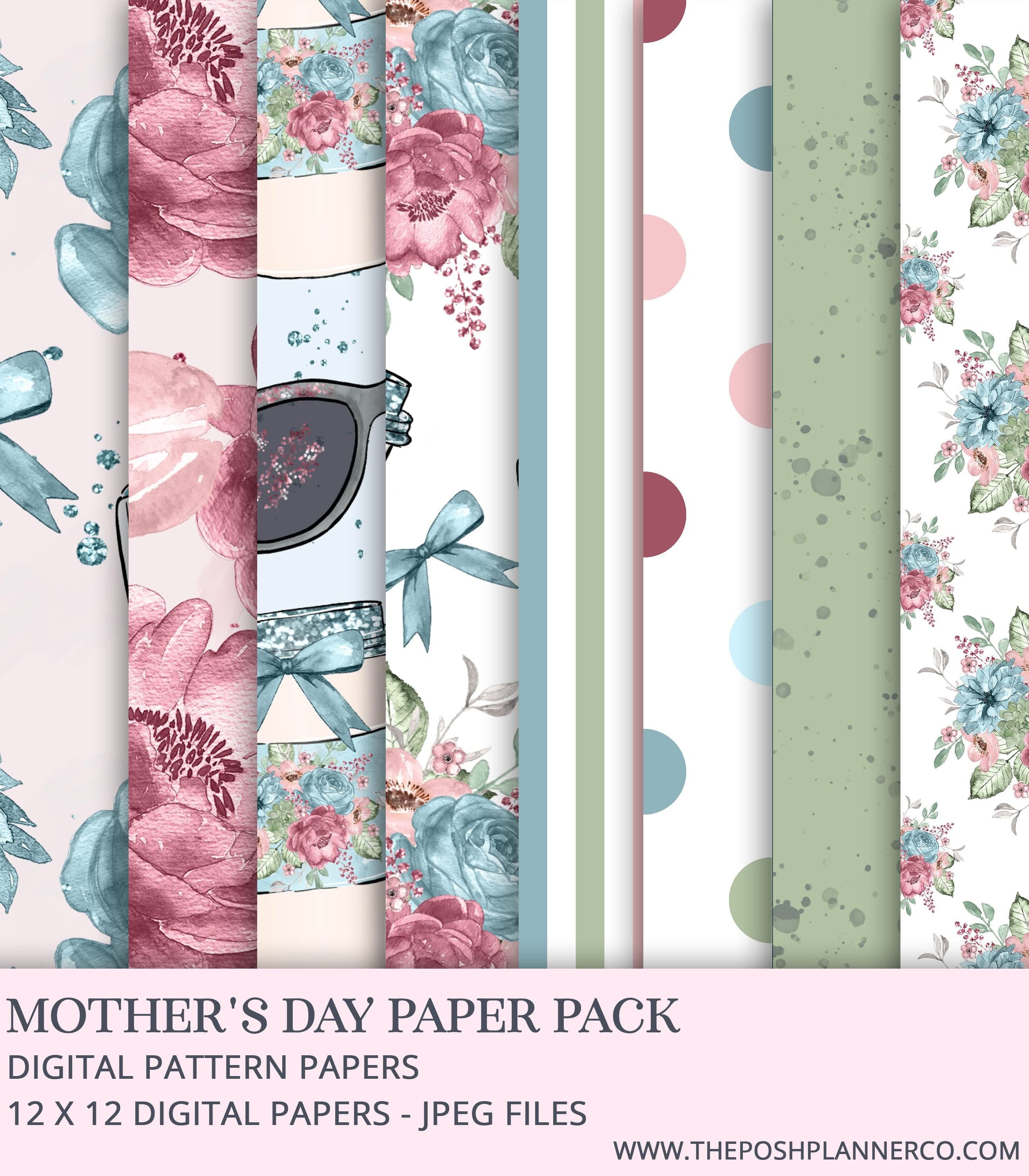 Digital Paper Mother's Day Paper Floral Digital Paper - Etsy