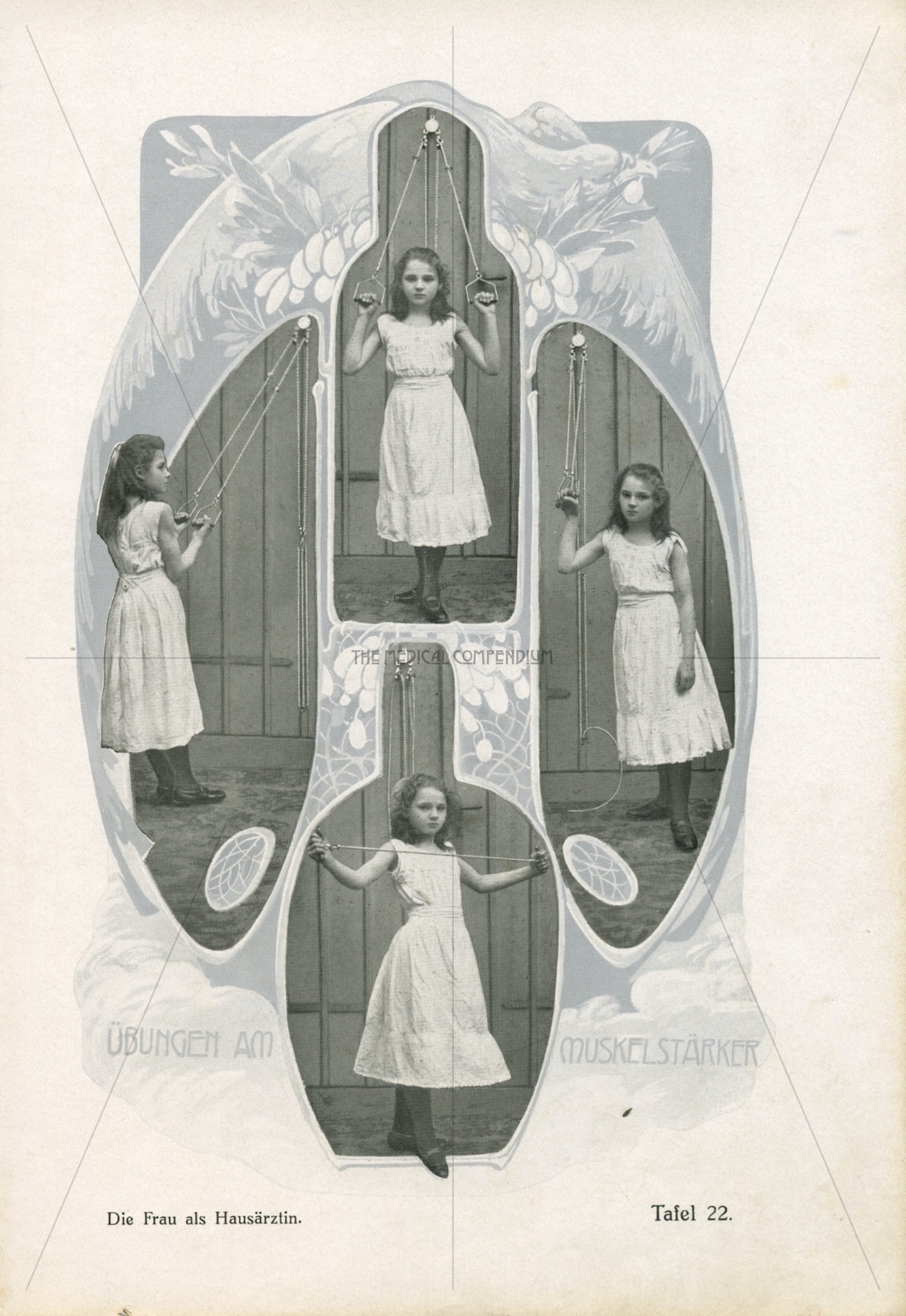 Antique Fitness Print | Female Health | Vintage Exercise Equipment ...