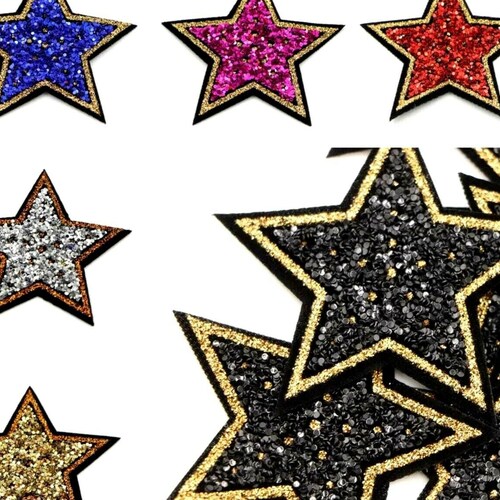 Rhinestone Sparkle Star Space Patch Patches Iron on Alphabet - Etsy