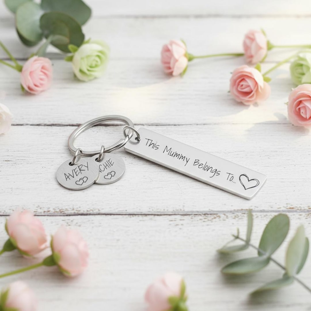 Personalised Family Keyring Gift: Engraved Stainless Steel Keepsake ...