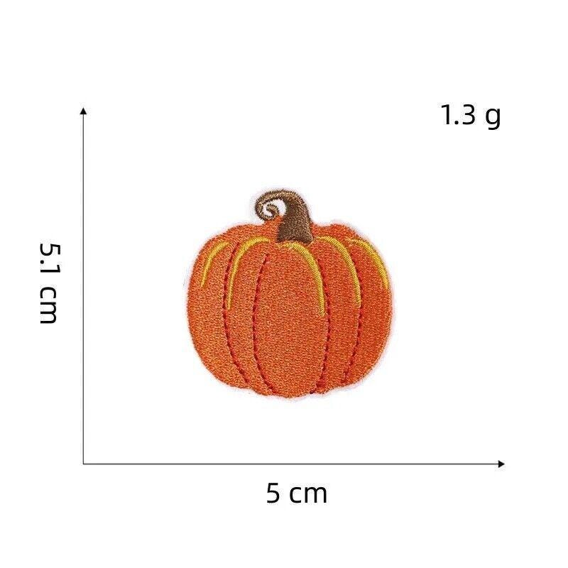 Pumpkin Embroidered Autumn Fall 5cm Patch Patches Badge Iron on Sew on ...