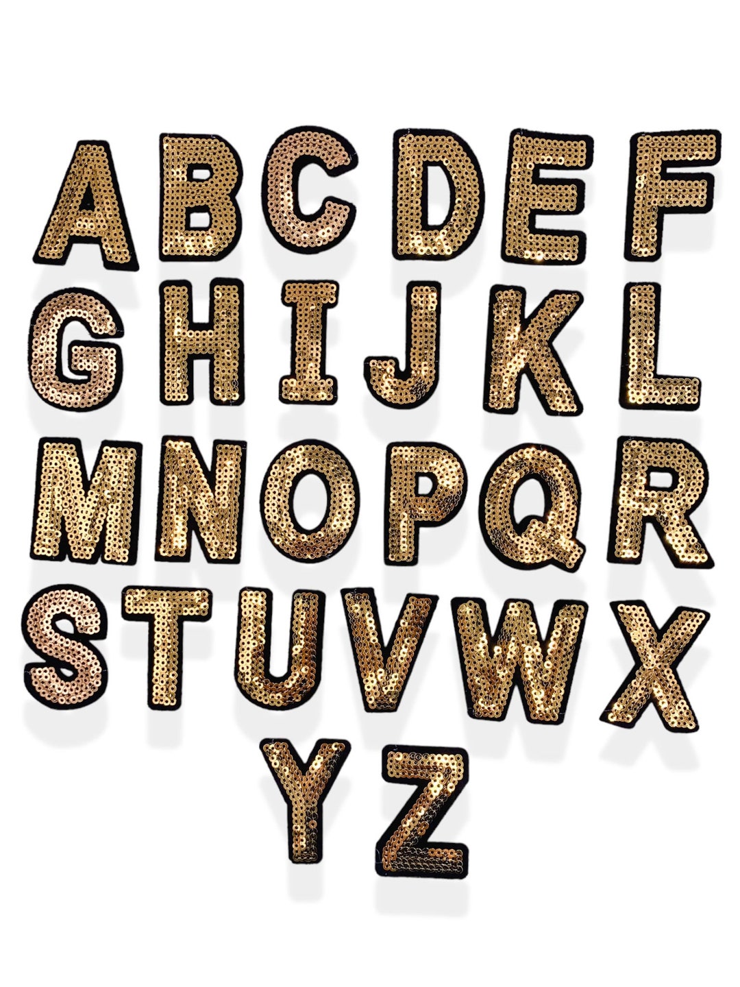 Bronze Letter Sequin Patch Patches Iron-on / Sew-on Clothes Alphabet ...