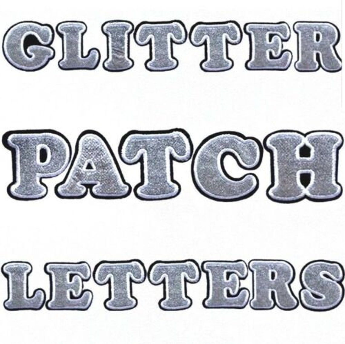 Glitter Silver Letter Patch Patches Iron on / Sew on Retro - Etsy