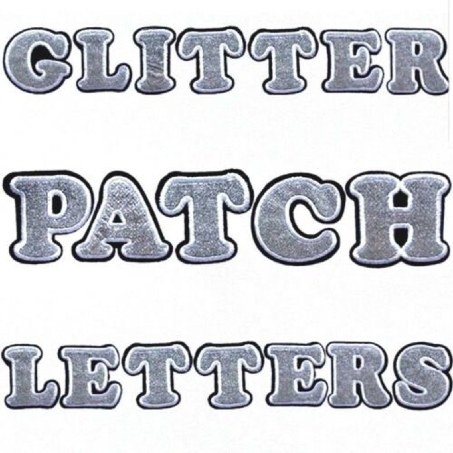 Glitter Silver Letter Patch Patches Iron on / Sew on Retro | Etsy