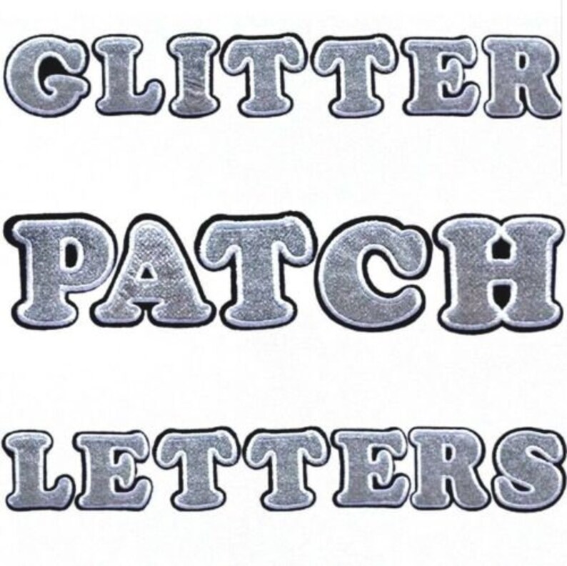 Glitter Silver Letter Patch Patches Iron on / Sew on Retro - Etsy
