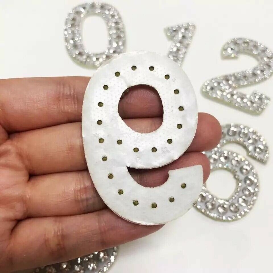 Rhinestone Sparkle Number Patch Patches Iron on Alphabet - Etsy