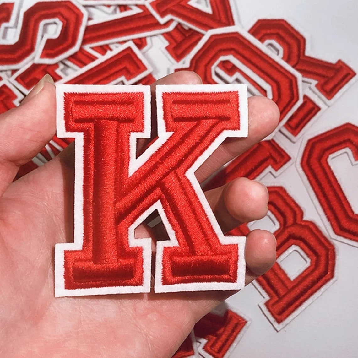 Red White 3D Letter Patch Patches Iron on / Sew on Alphabet - Etsy