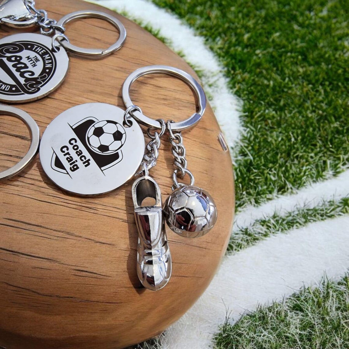Personalised Football Coach Keychain: Engraved Soccer and Sports Gift ...
