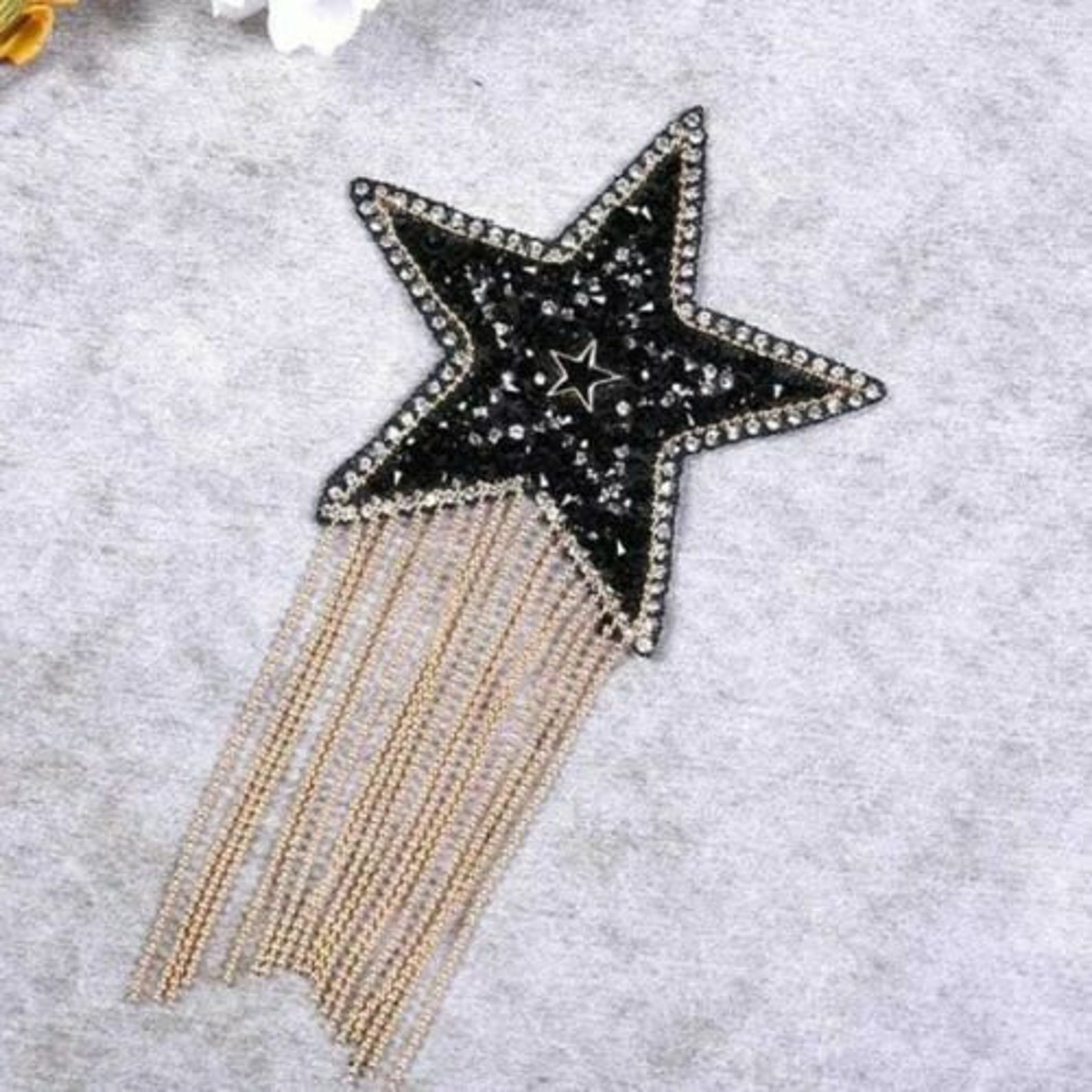 Rhinestone Sparkle Star Space Patch Patches Iron on Tassel - Etsy
