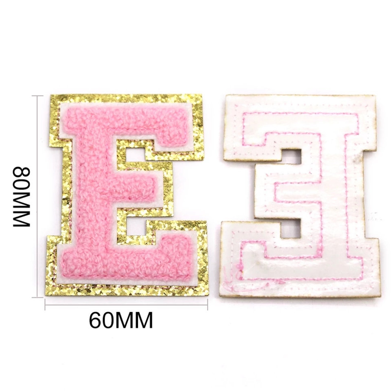 Large 8cm Pink Chenille Patch Letter Patches Iron on /sew on - Etsy UK