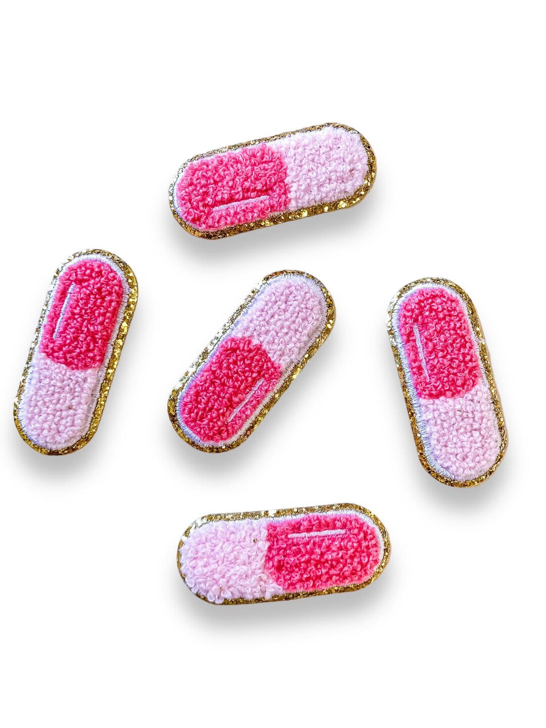 Tablet / Pill Embroidered Pink Logo Patch Badge Iron on / Sew - Etsy
