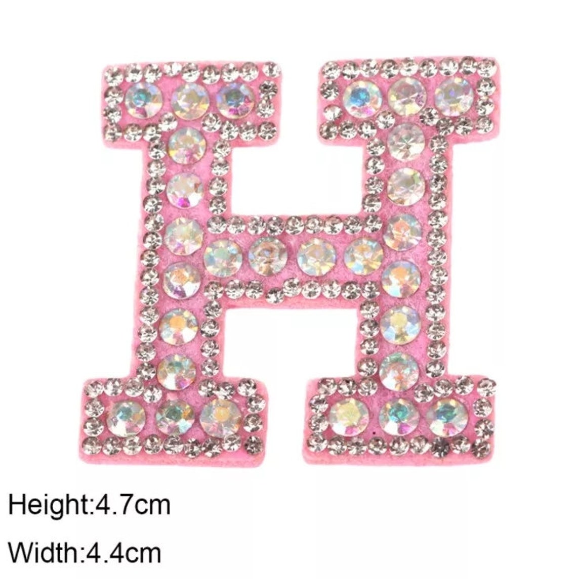 Rhinestone Pink Letter Patch Patches Iron /sew on Alphabet | Etsy