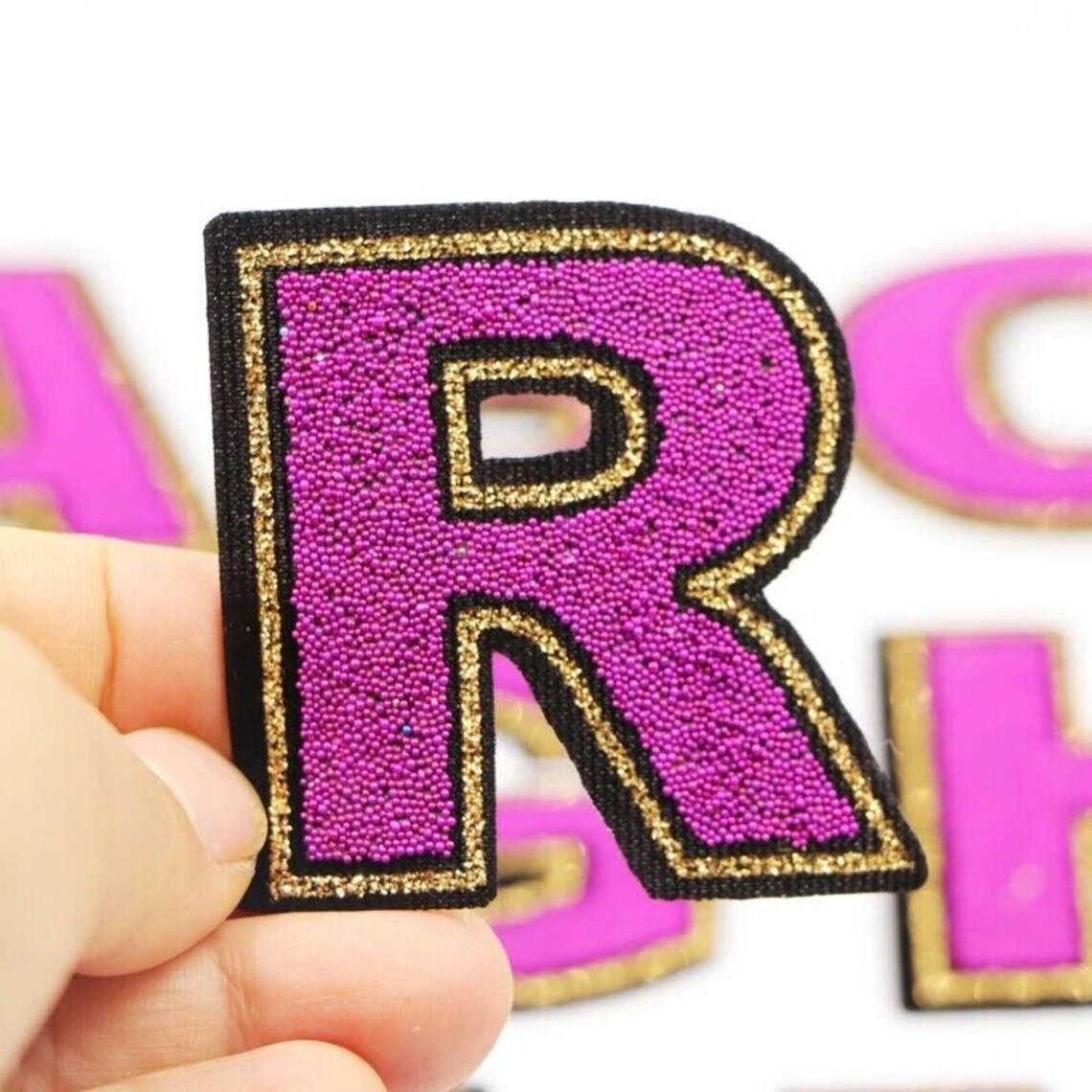 Pink Letter Patch Patches Iron on Sew on Retro Alphabet - Etsy