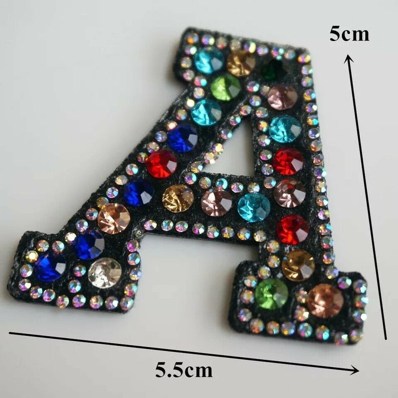 Rhinestone Sparkle Letter Patches Sew on Alphabet Embroidery - Etsy