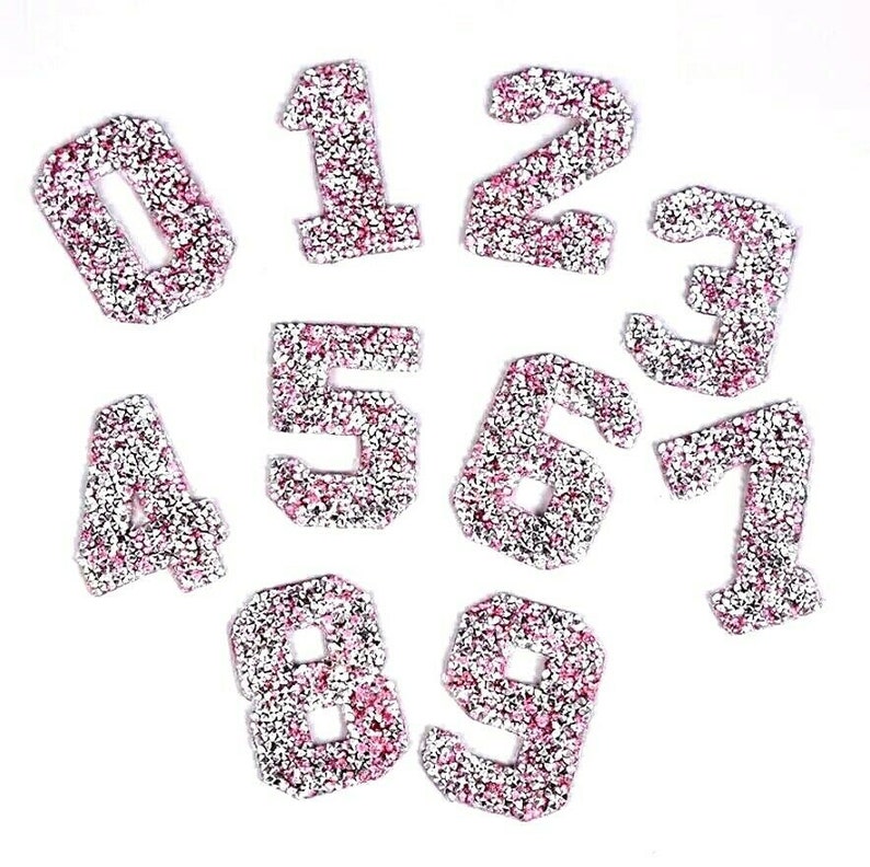Rhinestone Sparkle Number Patch Patches Iron on Alphabet - Etsy