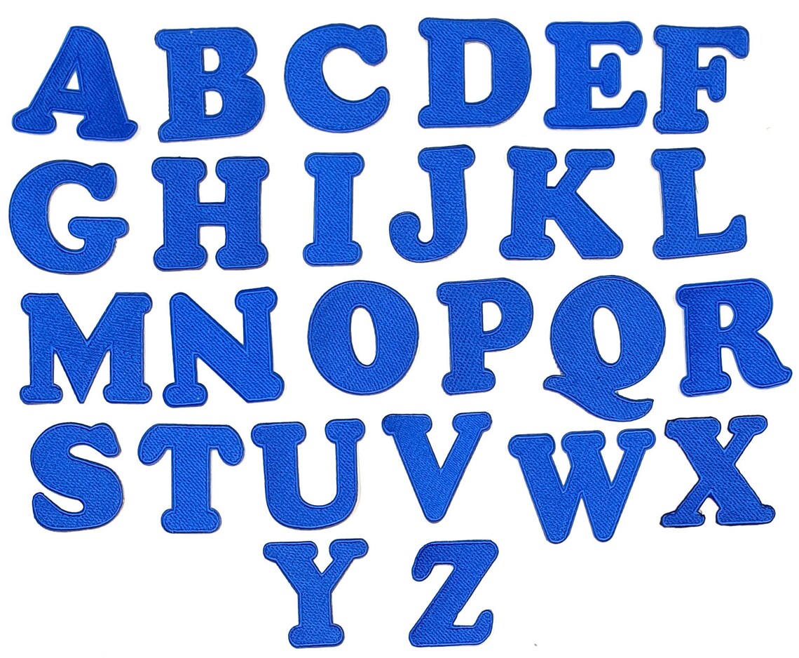 Blue Letter Patch Patches Iron on / Sew on Retro Alphabet - Etsy