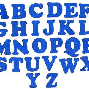 Blue Letter Patch Patches Iron on / Sew on Retro Alphabet Embroidery ...