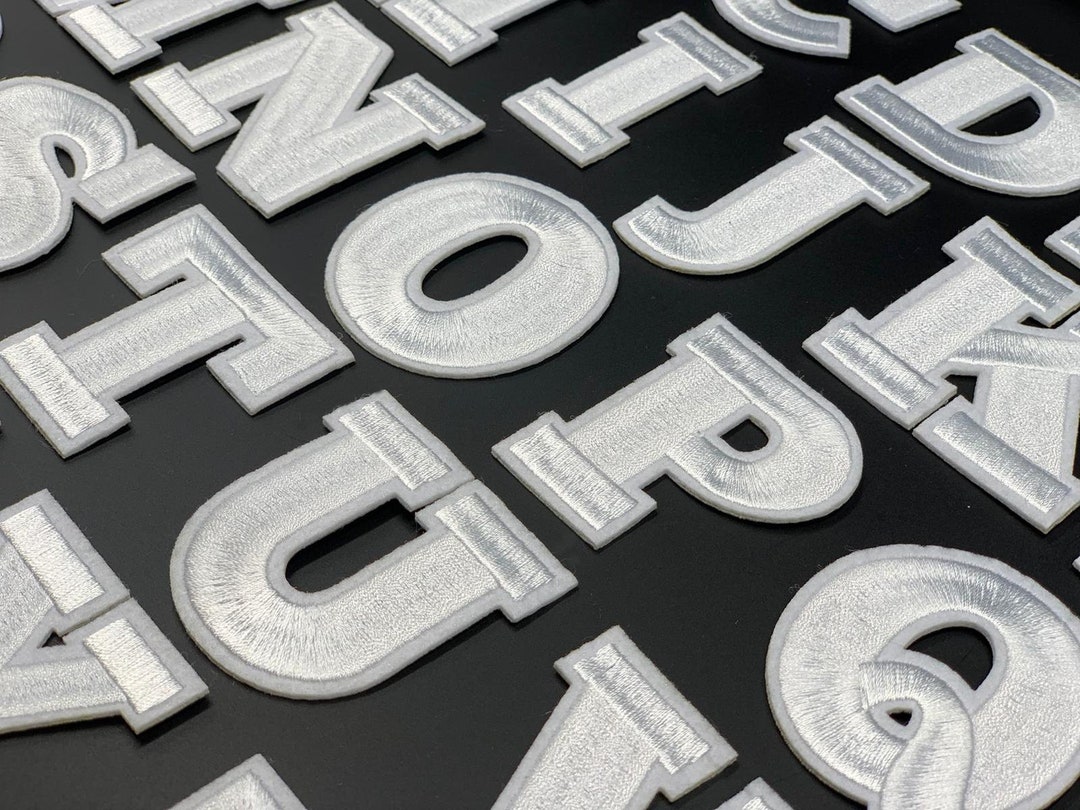 5.5cm White Letter Patch Patches Iron on / Sew on Alphabet Embroidery ...