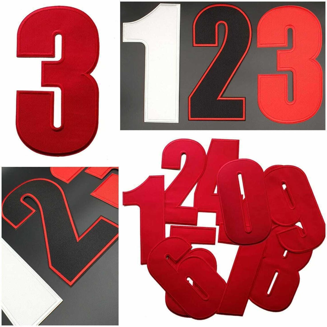 22cm Extra Large Number Patch Patches Iron on / Sew Alphabet Embroidery ...