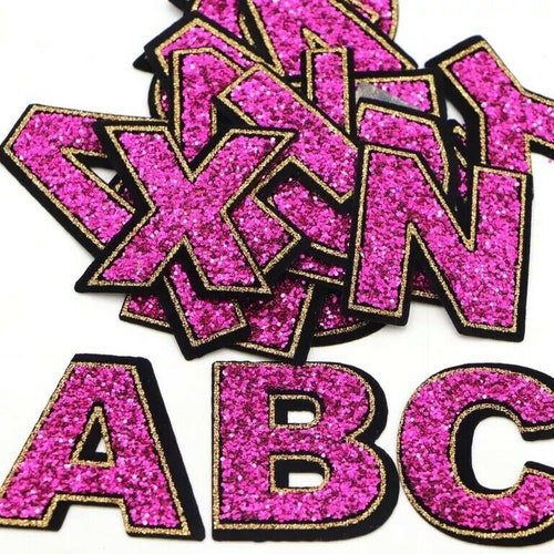 Pink Sequins Letter Alphabet Patch for Clothes Iron on Garment - Etsy